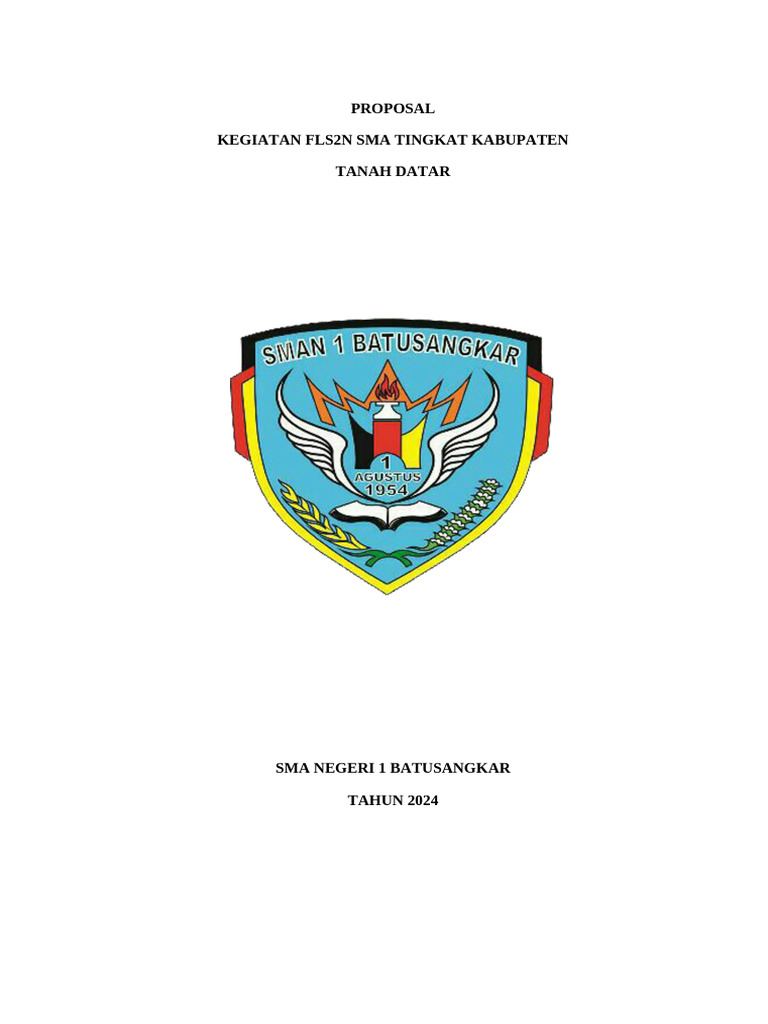 Proposal Kegiatan FLS2N 2024 Tanah Datar | PDF