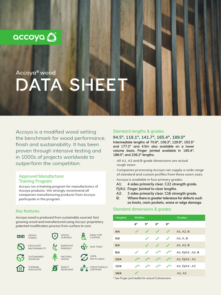 Accoya-DataSheet_US | PDF | Wood | Adhesive
