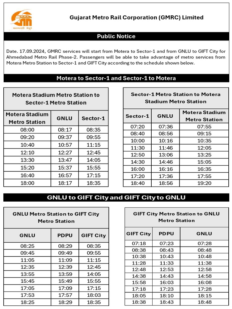 Ahmedabad Metro Phase-2 Schedule | PDF | Sustainable Transport | Rapid ...