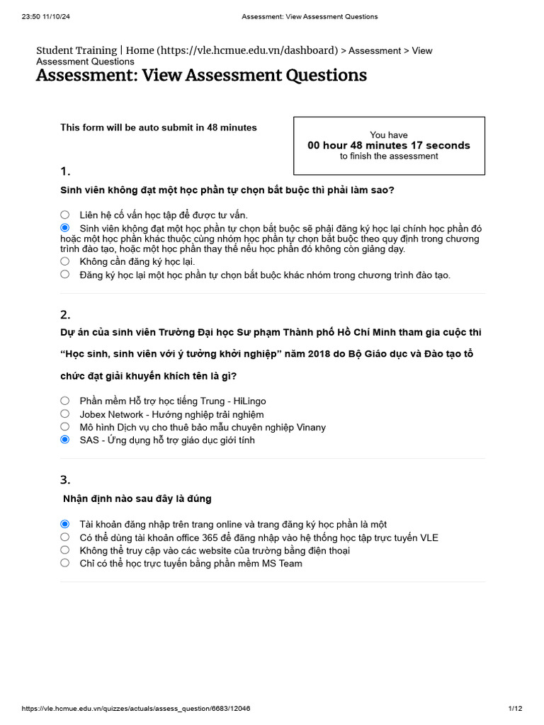 Assessment - View Assessment Questions | PDF