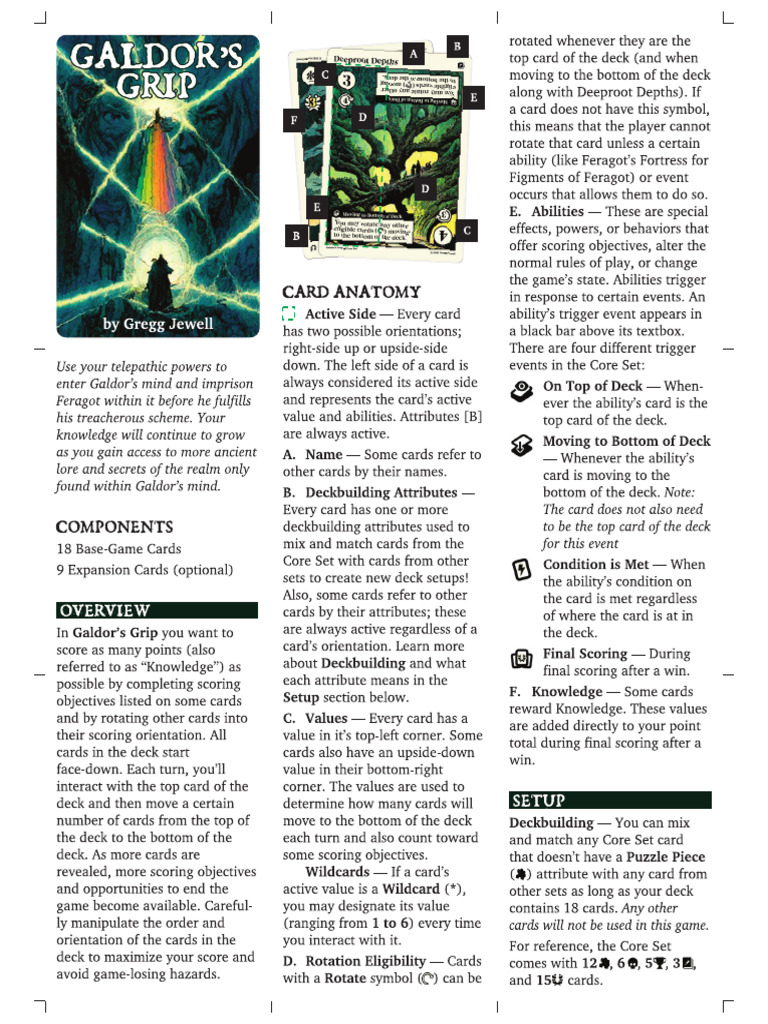 Galdor's Grip - 1-Page Rules - CLL - Letter | PDF