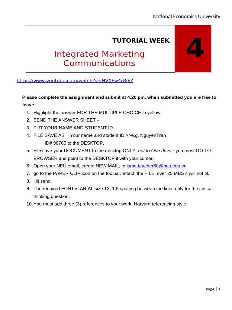 4 - Week IMC Student | PDF | Swot Analysis | Marketing Communications