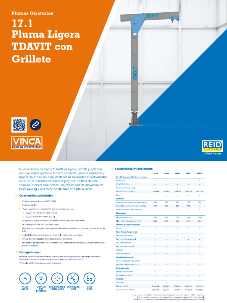 Pluma Ligera TDAVIT con Grillete | PDF | Equipos de construcción ...