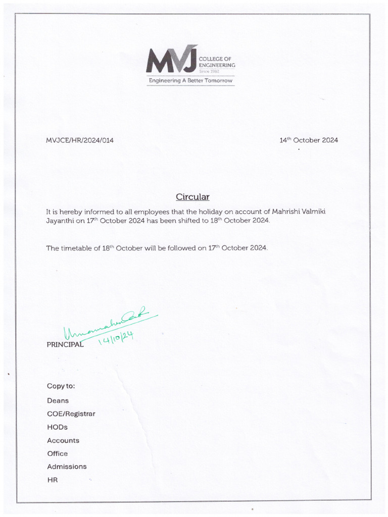 Holiday On 18th Oct 2024 | PDF