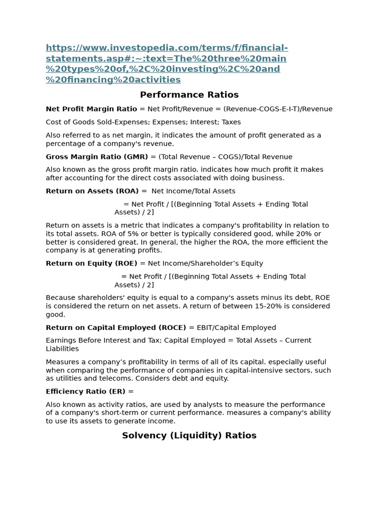 Financial Terms | PDF | Equity (Finance) | Net Income