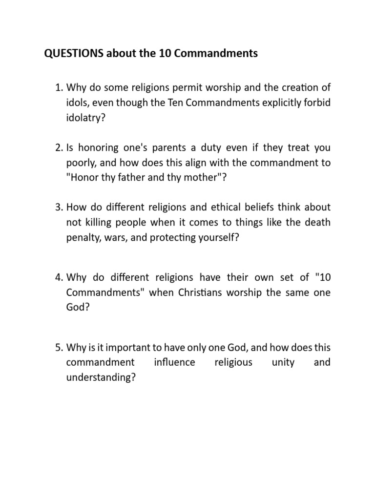 Exploring the Ten Commandments | PDF