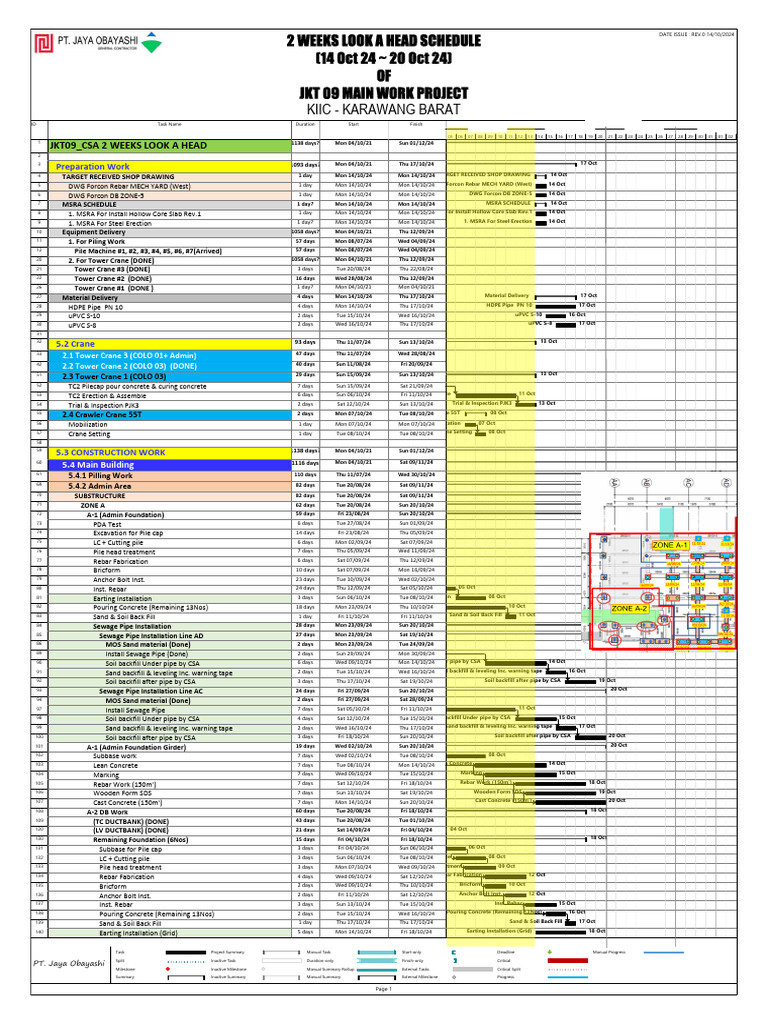 JKT 09 Main Work Project Schedule | PDF | Deep Foundation | Materials