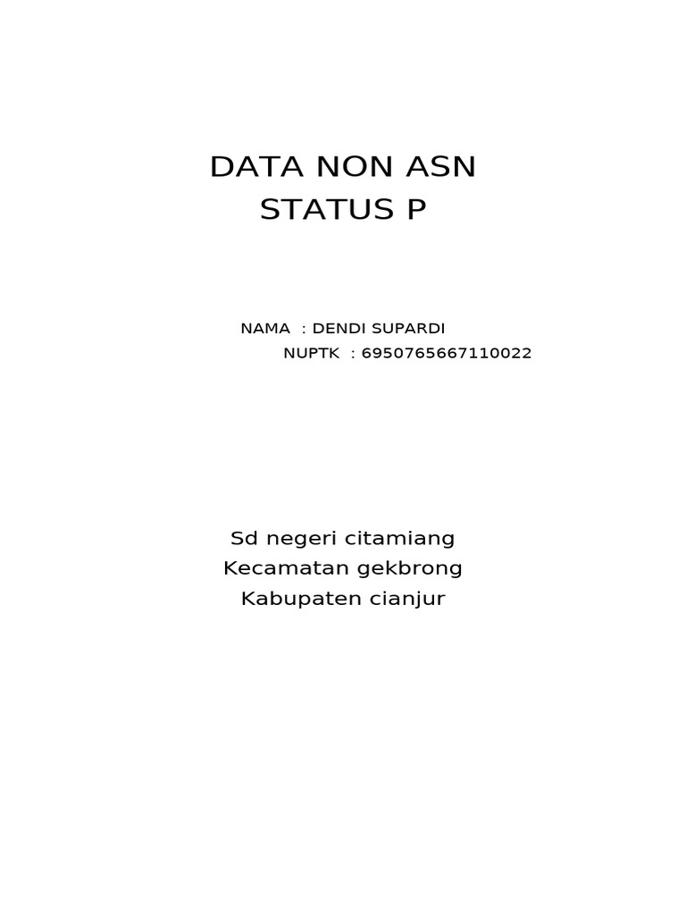 Cover Data Non Asn | PDF