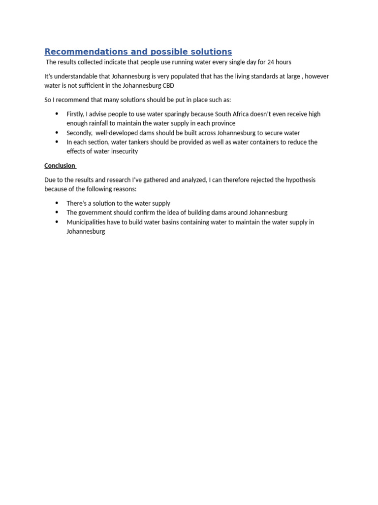 Recommendations and Possible Solutions 2 | PDF