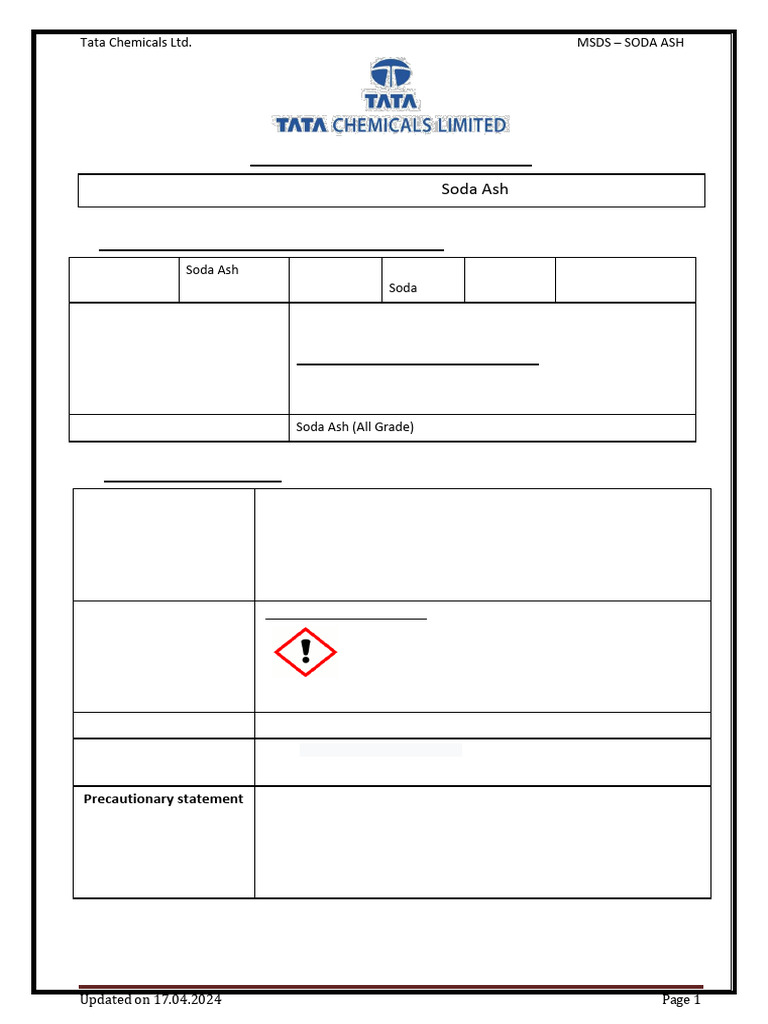 TCL-SDS (GHS 2024) Soda Ash | PDF | Sodium Carbonate | Chemistry