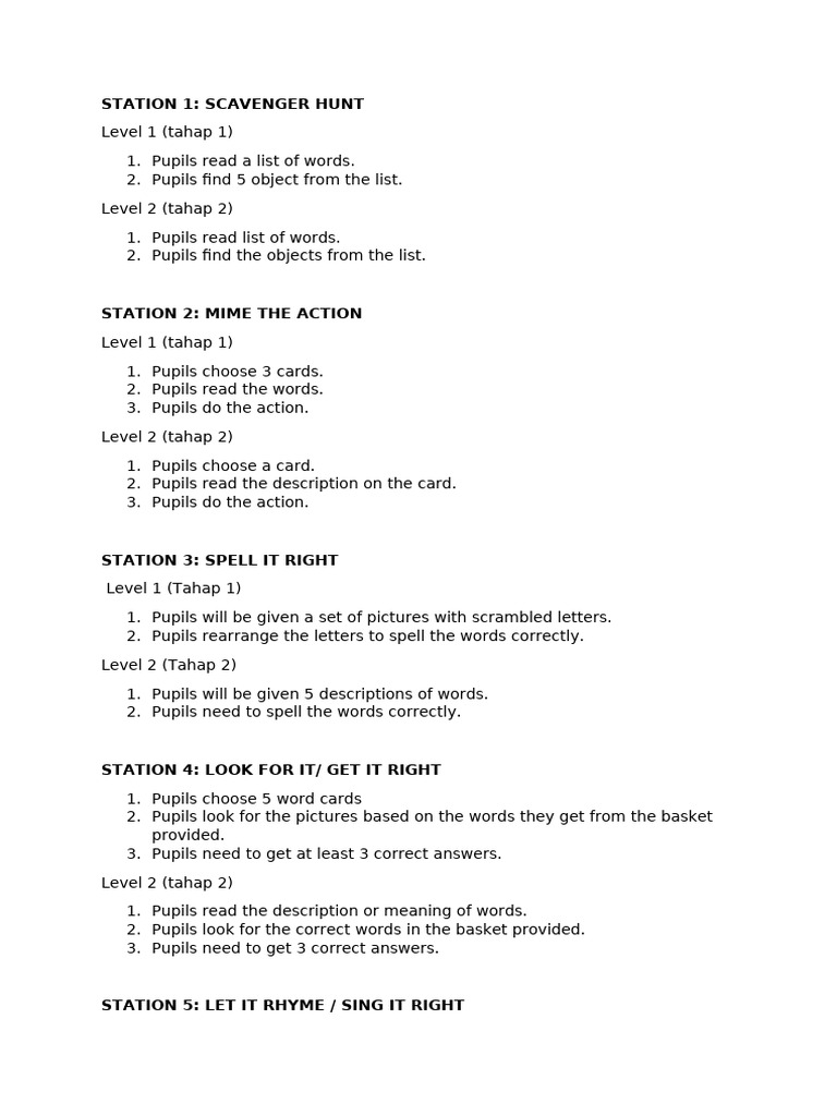 Interactive Learning Stations for Kids | PDF