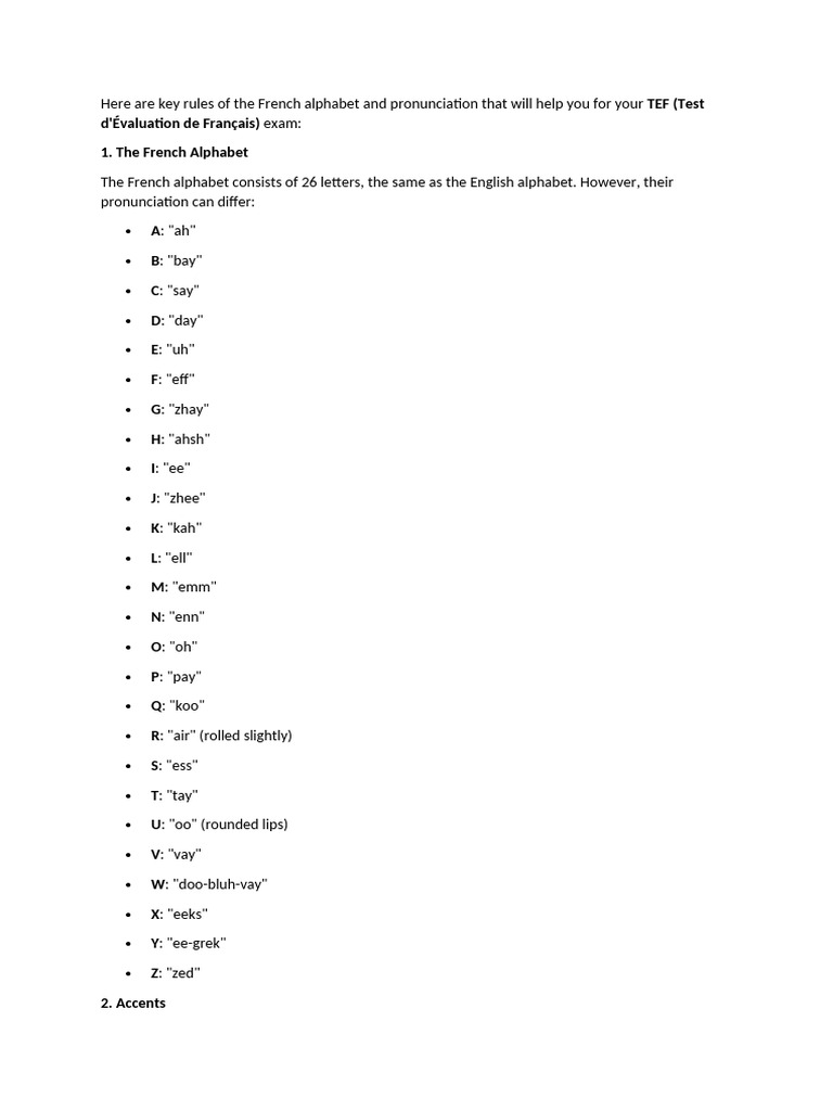 Key Rules of The French Alphabet and Pronunciation | PDF | Human Voice ...