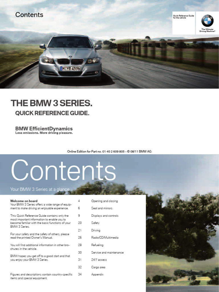 BMW Quick+Reference 01402609805 | PDF | Motor Vehicle | Automotive Industry