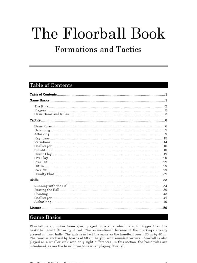 Floorball Tactics and Formations Guide | PDF | Sports & Recreation ...
