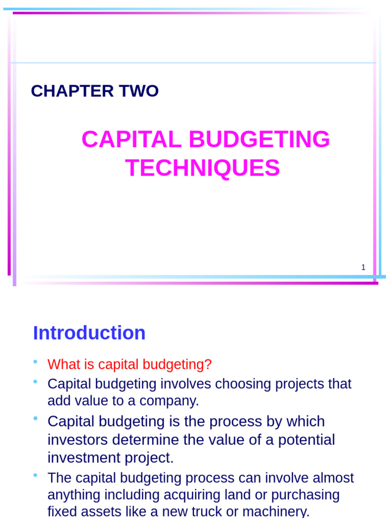Chapter 3 Capital Budgeting Techneques | PDF | Net Present Value | Internal Rate Of Return