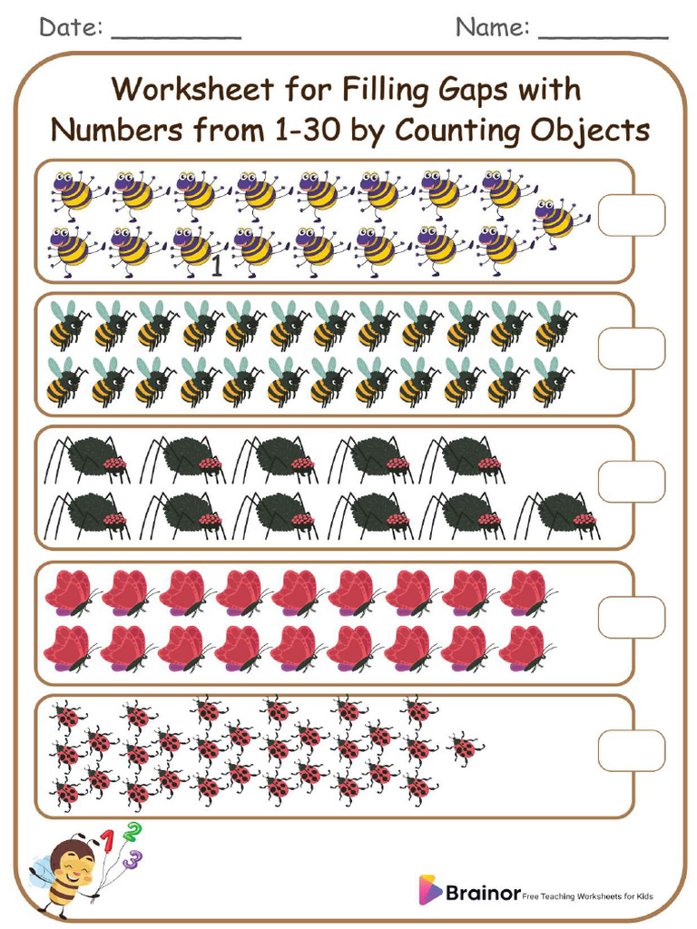 Counting Worksheets 1 30 13 | PDF