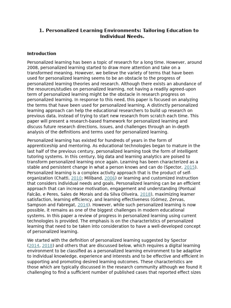 Personalized Learning Environments | PDF | Learning | Constructivism (Philosophy Of Education)