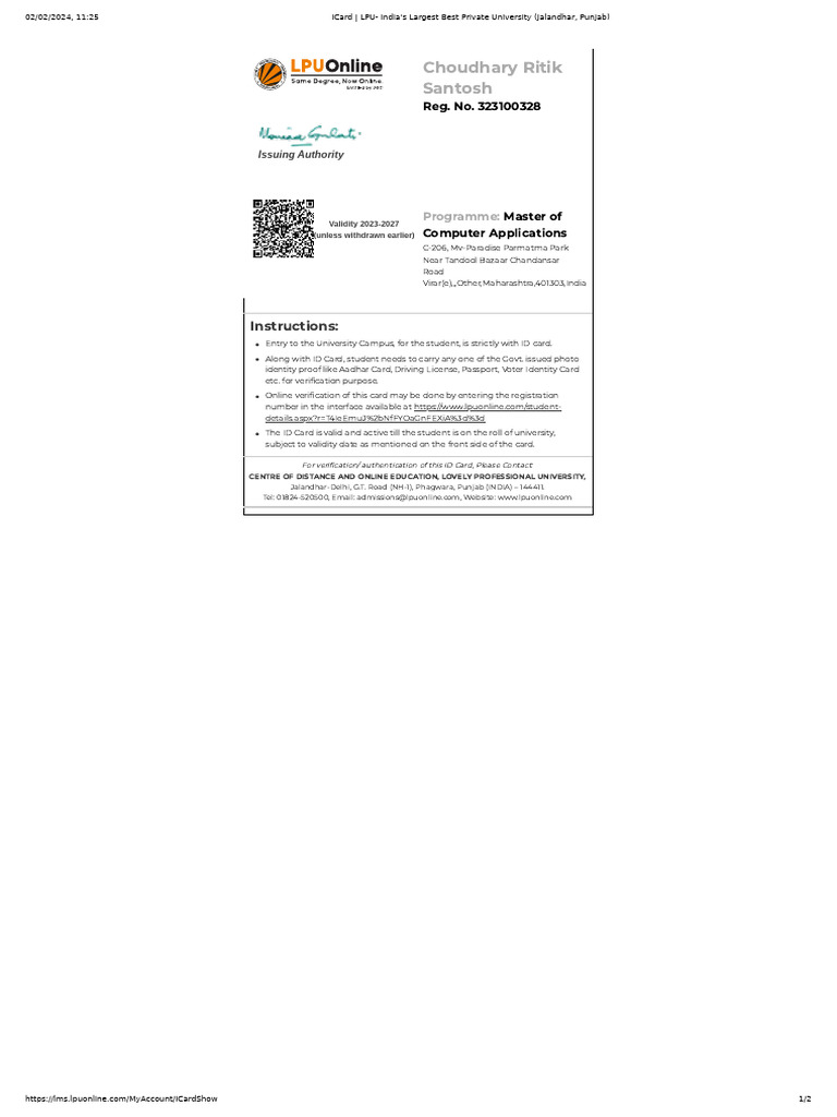 ICard - LPU - India's Largest Best Private University (Jalandhar ...