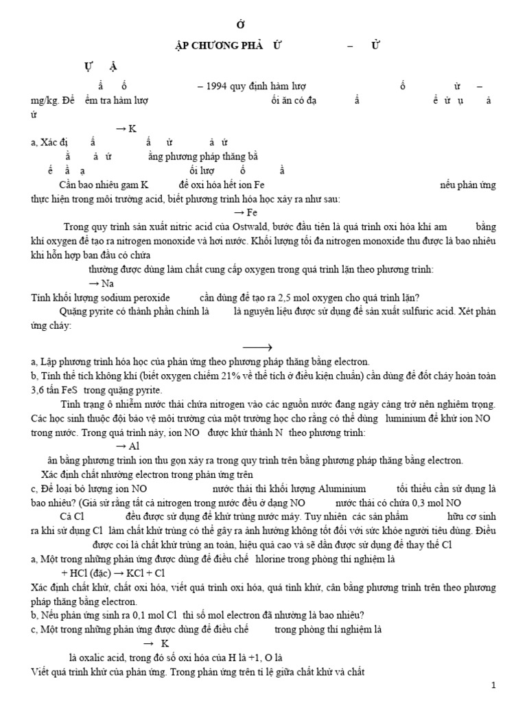 HS Oxh KH L P 10 Hóa 2 | PDF