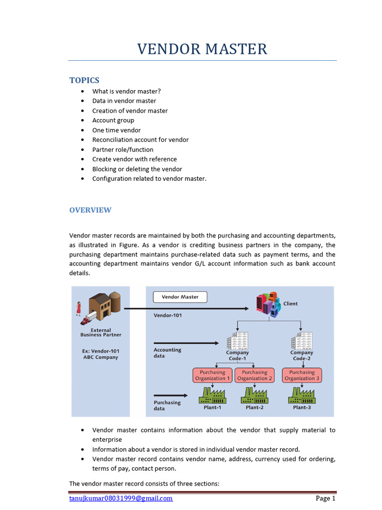 Vendor Master | PDF | Business | Computing