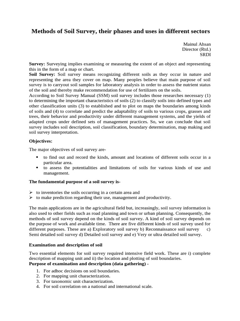 Lecture Notes - Methods of Soil Survey. Feb.23 | PDF | Surveying | Soil