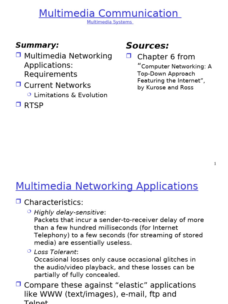 Multimedia Communication Overview | PDF | Streaming Media ...