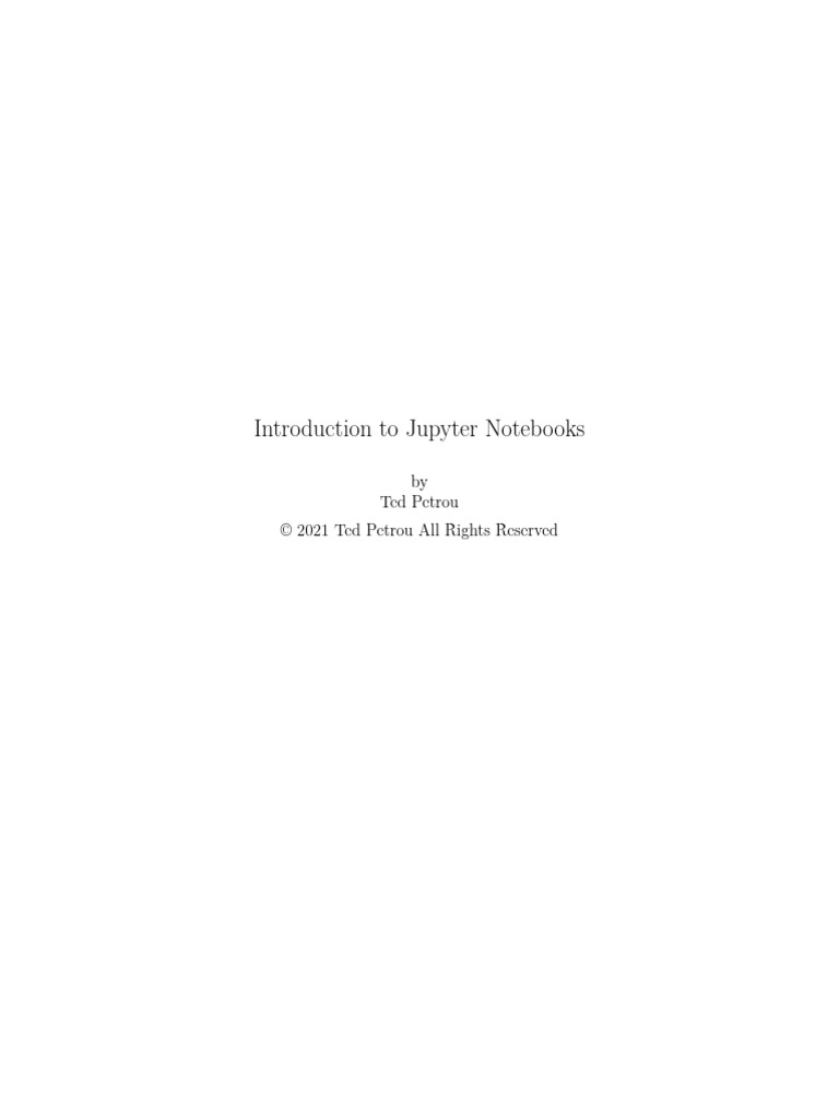 Introduction To Jupyter Notebooks | PDF | Keyboard Shortcut | Computer ...