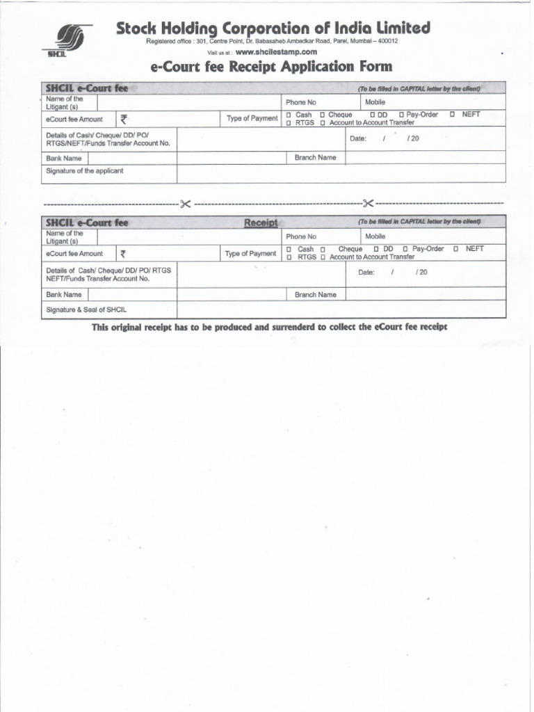 Forms E-Court Fee | PDF