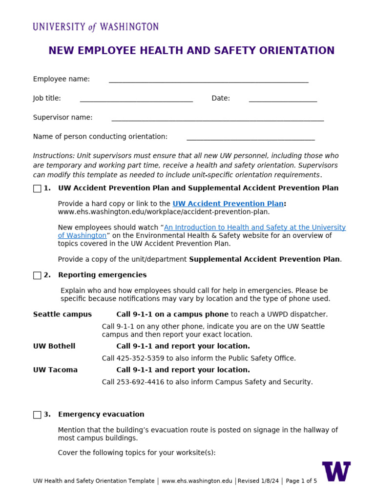 New Employee Safety Guide | PDF | Occupational Safety And Health ...