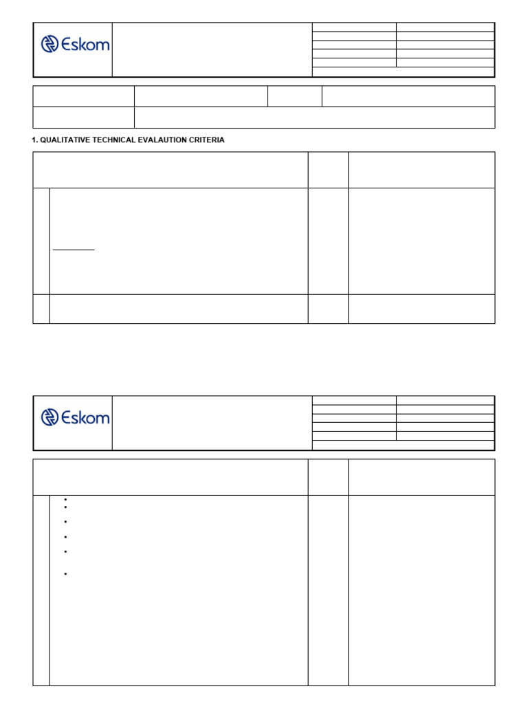 Technical Evaluation Criteria For Essential Instrumentation | PDF