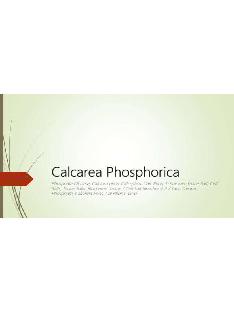 Calcarea Phosphorica | PDF