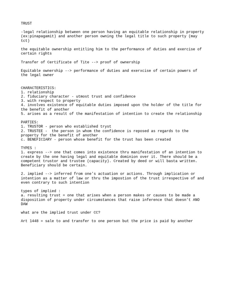 Understanding Trusts and Their Types | PDF