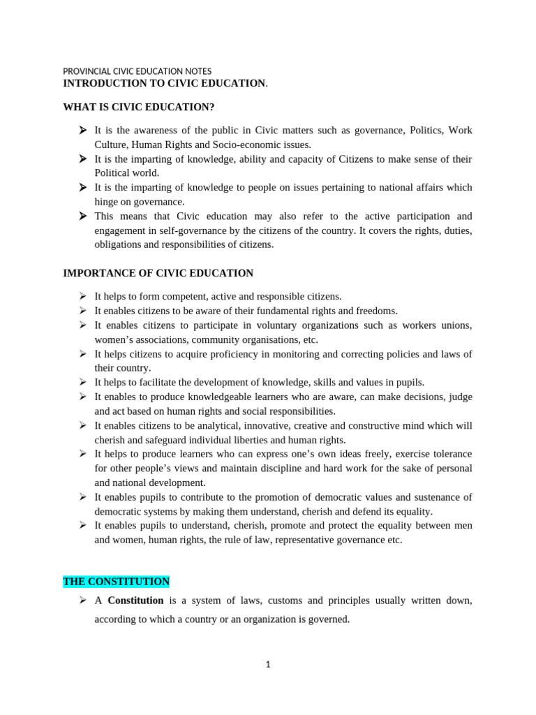Provincial Civic Education | PDF | Elections | Accountability