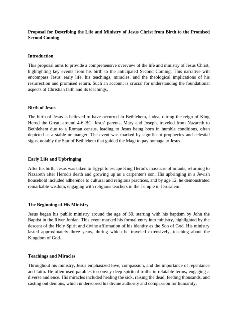 Life and Ministry of Jesus Christ | PDF | Jesus | Second Coming