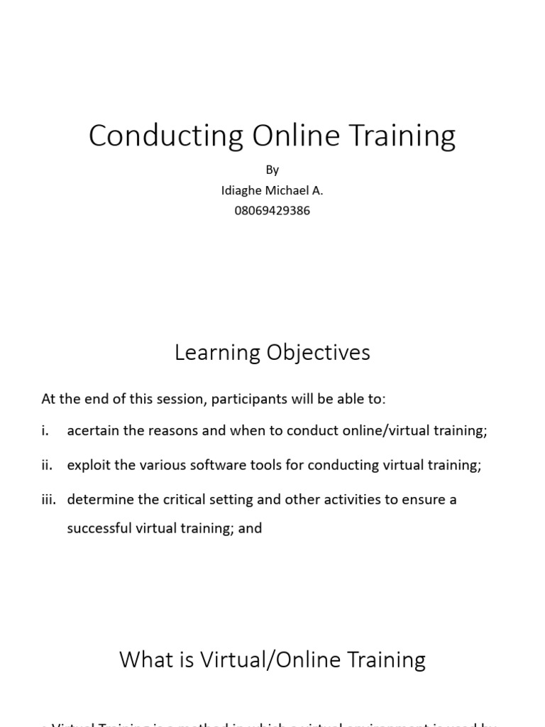 Conducting Online Training | PDF