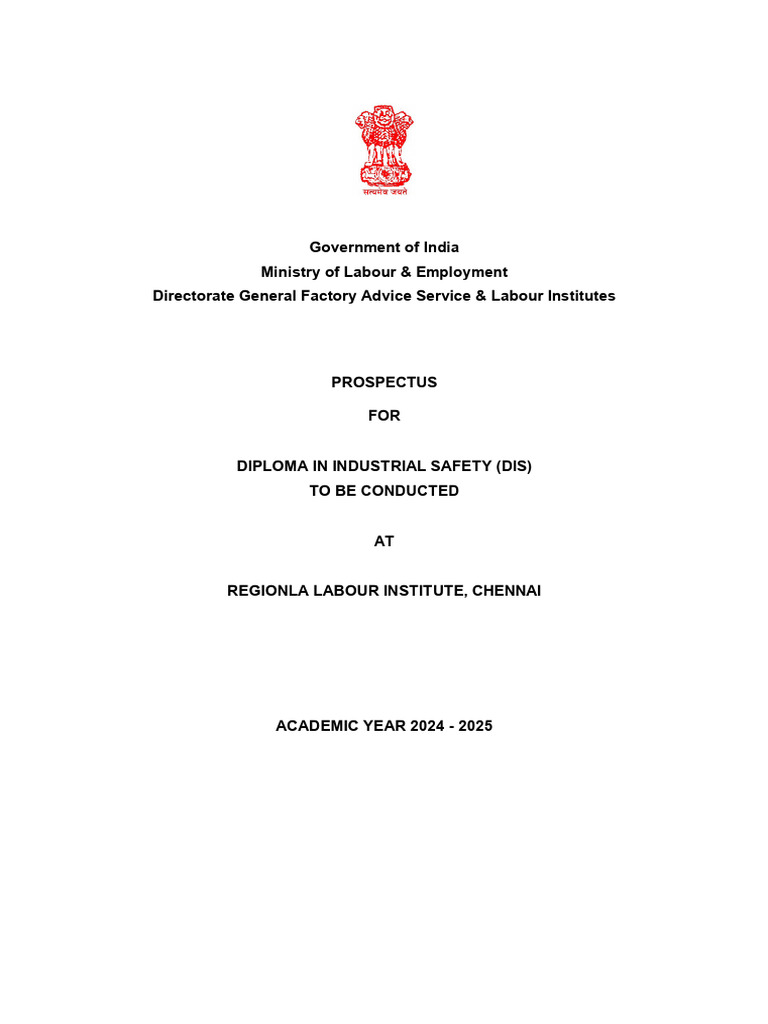 Prospectus_DIS_RLI_Chennai | PDF | Fee | Diploma