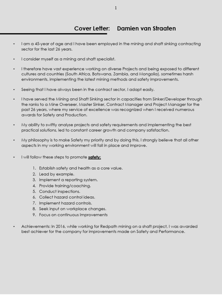 CV-Resume Damien Van Straaten | PDF | Mining