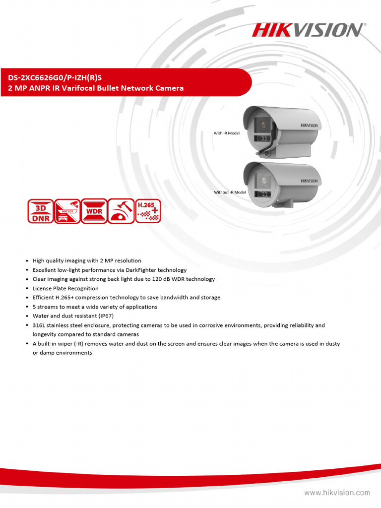 Datasheer Hikvision ANPR | PDF | Camera | Field Of View