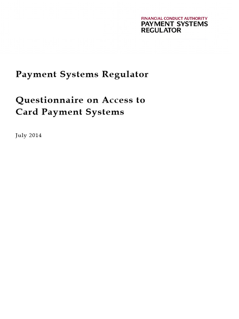 Card Payment Systems Access Questionnaire | PDF | Visa Inc. | Master Card