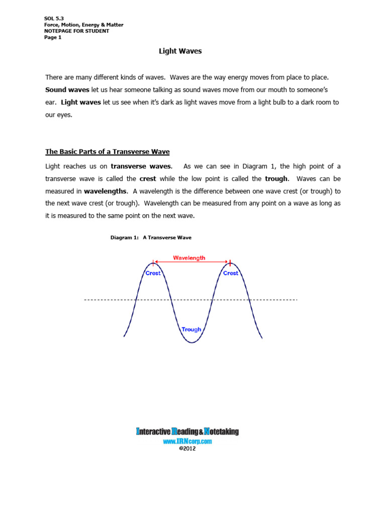 Light Waves and Their Properties | PDF | Light | Electromagnetic Spectrum