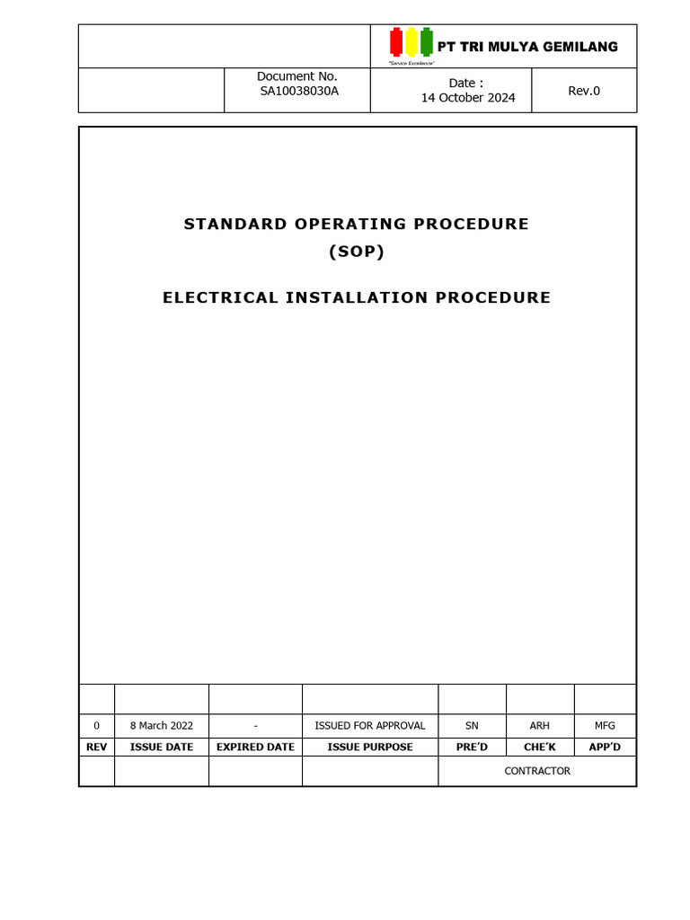 Electrical Installation SOP Guide | PDF | Transformer | Building ...