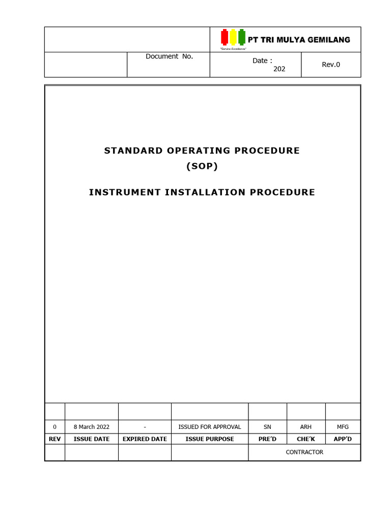 Instrument Installation Procedure Guide | PDF | Pipe (Fluid Conveyance ...
