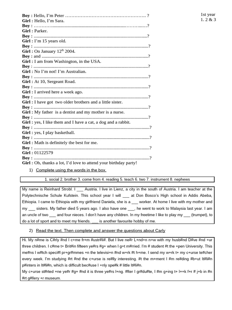Getting To Know Each Other | PDF