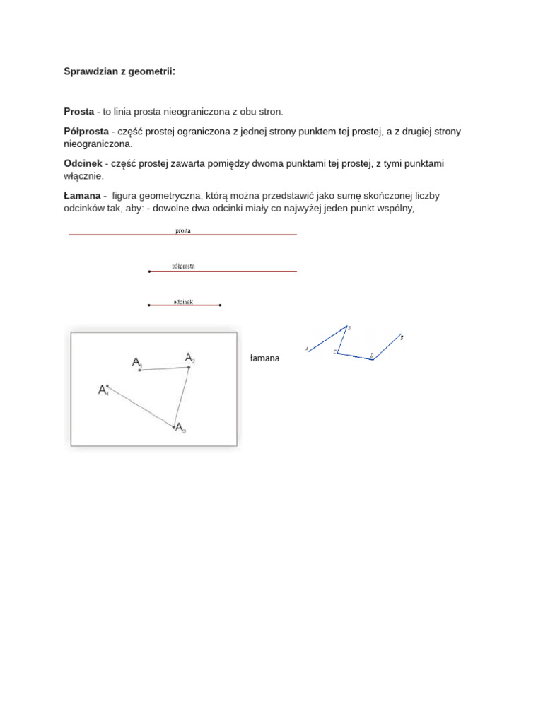 Klasa 4 Sprawdzian Z Geometrii