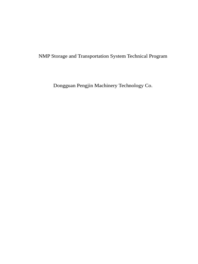 NMP Storage and Transport System Guide | PDF | Pump | Welding