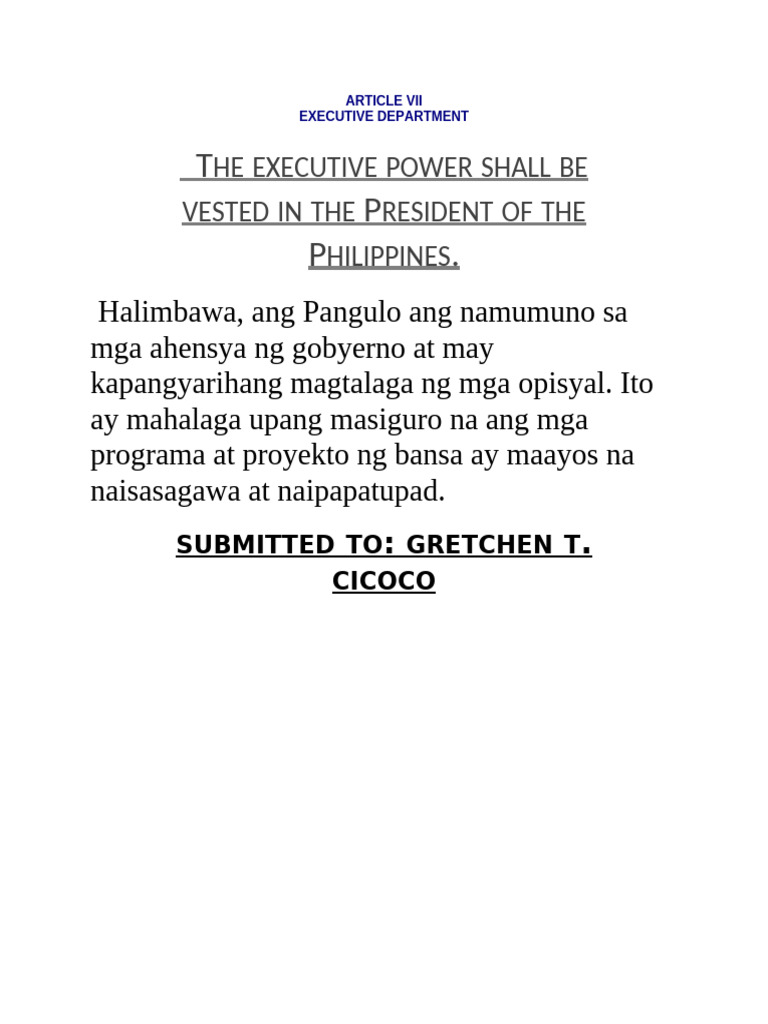 Article Vii (1) | PDF