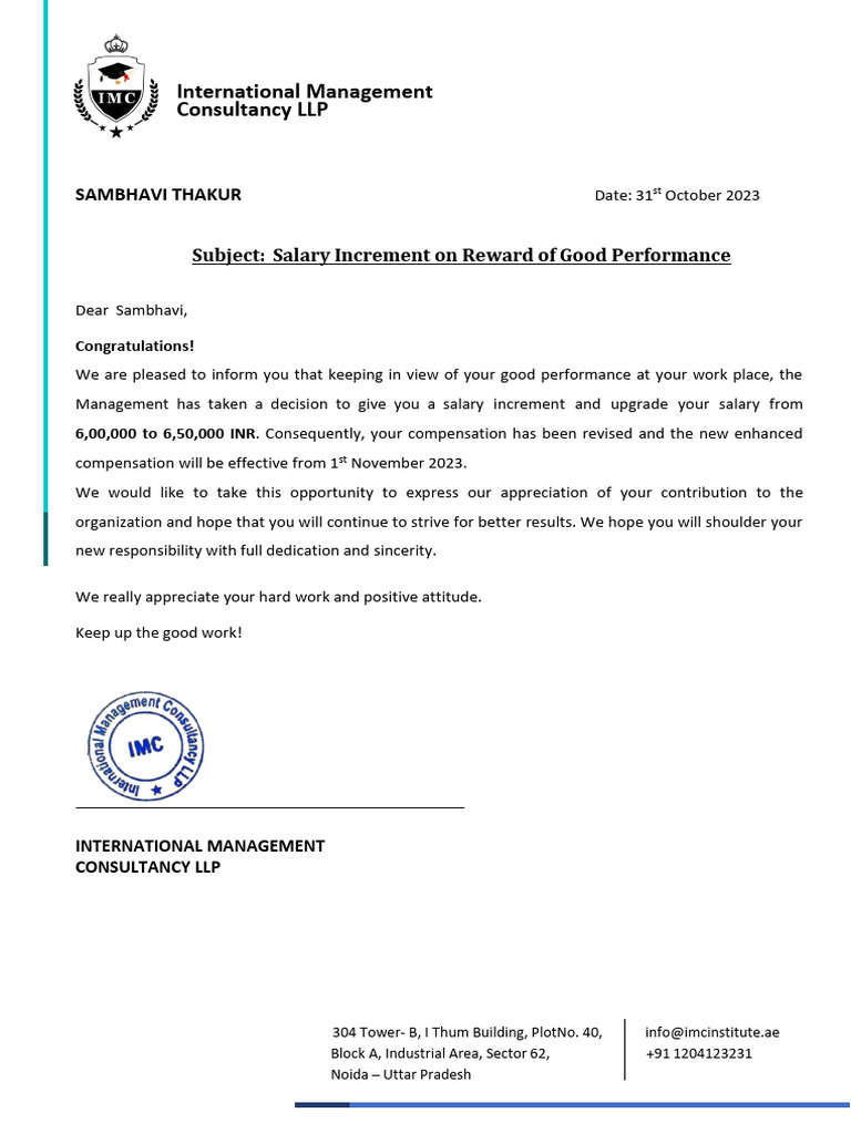 Increment Letter | PDF