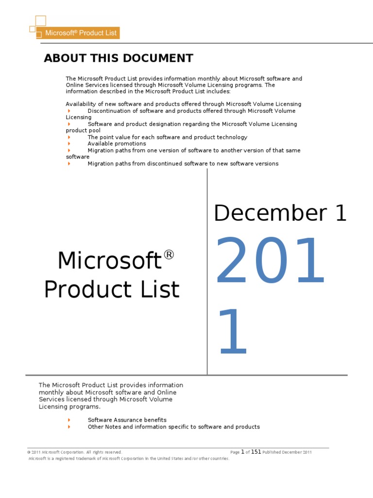 Microsoft Product List: December 1 | PDF | Microsoft Visual Studio ...