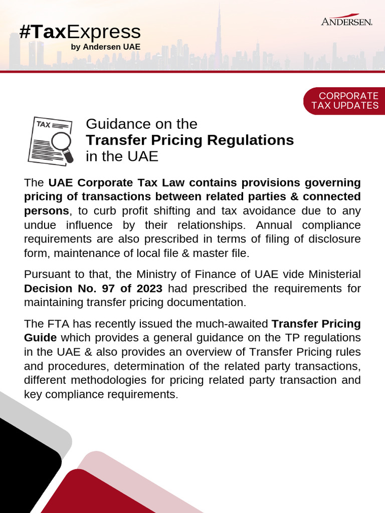 UAE Transfer Pricing Guide 2024 Overview | PDF | Money | Payments