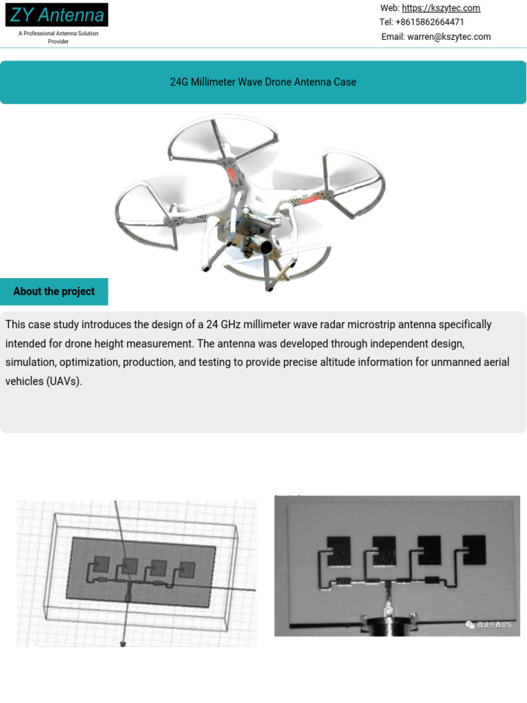 24G millimeter wave drone antenna | PDF | Antenna (Radio) | Unmanned Aerial Vehicle